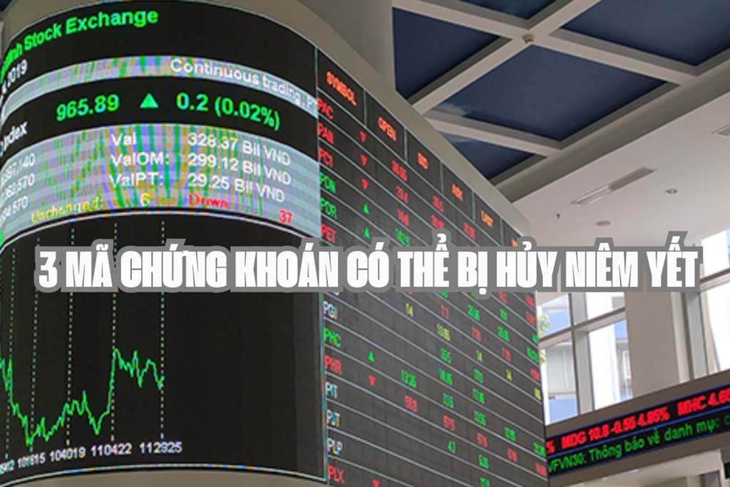 3 mã chứng khoán có khả năng bị hủy niêm yết bắt buộc