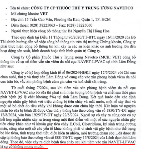 Liên quan đến sự cố bò sữa chết hàng loạt sau tiêm vaccine tại Lâm Đồng ...