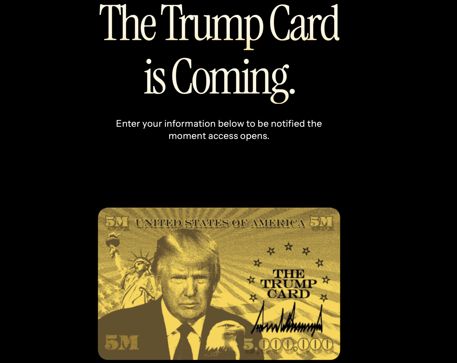 Tổng thống Trump chính thức mở trang web đăng ký 'thẻ vàng' nhập cư