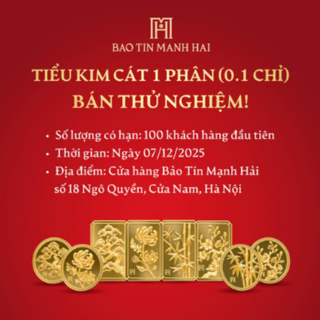 Lần đầu tiên Bảo Tín Mạnh Hải bán vàng 0,1 chỉ: Giờ ai cũng có thể mua ...