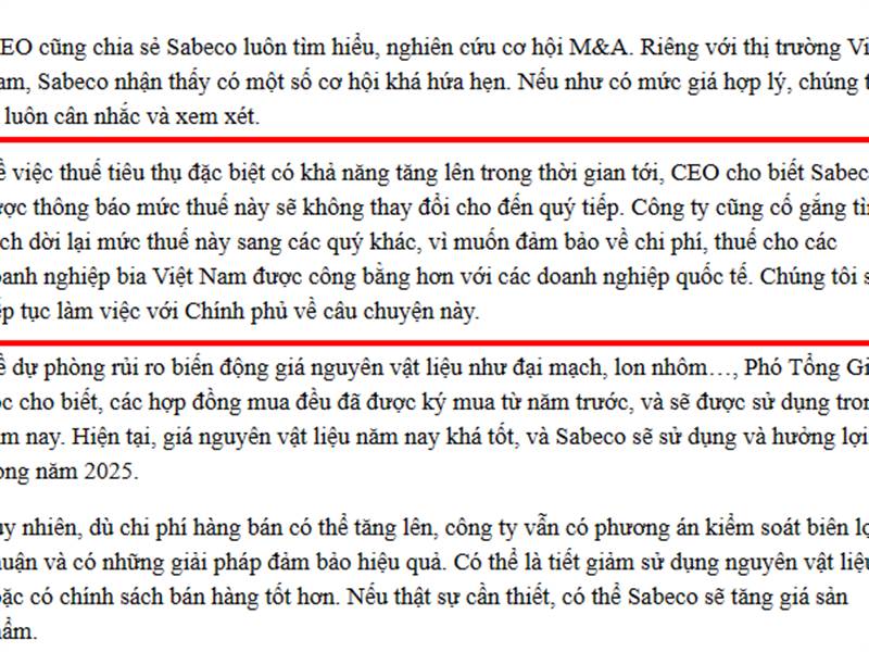 Đại hội đồng cổ đông của SAB, CEO SAB cũng từng nh...