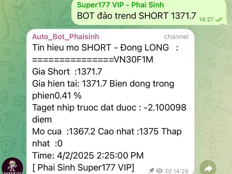 Nếu hôm nay mở GAP down thì BOT SUPER177 VIP PHÁI ...