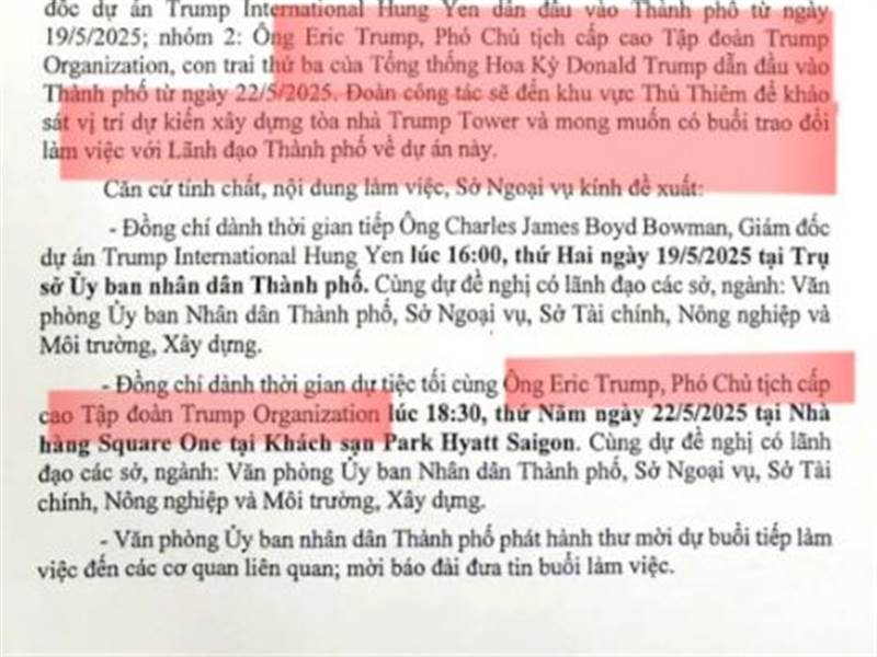 Tập đoàn Tổng thống Trump đầu tư vào TP.HCM... sán...